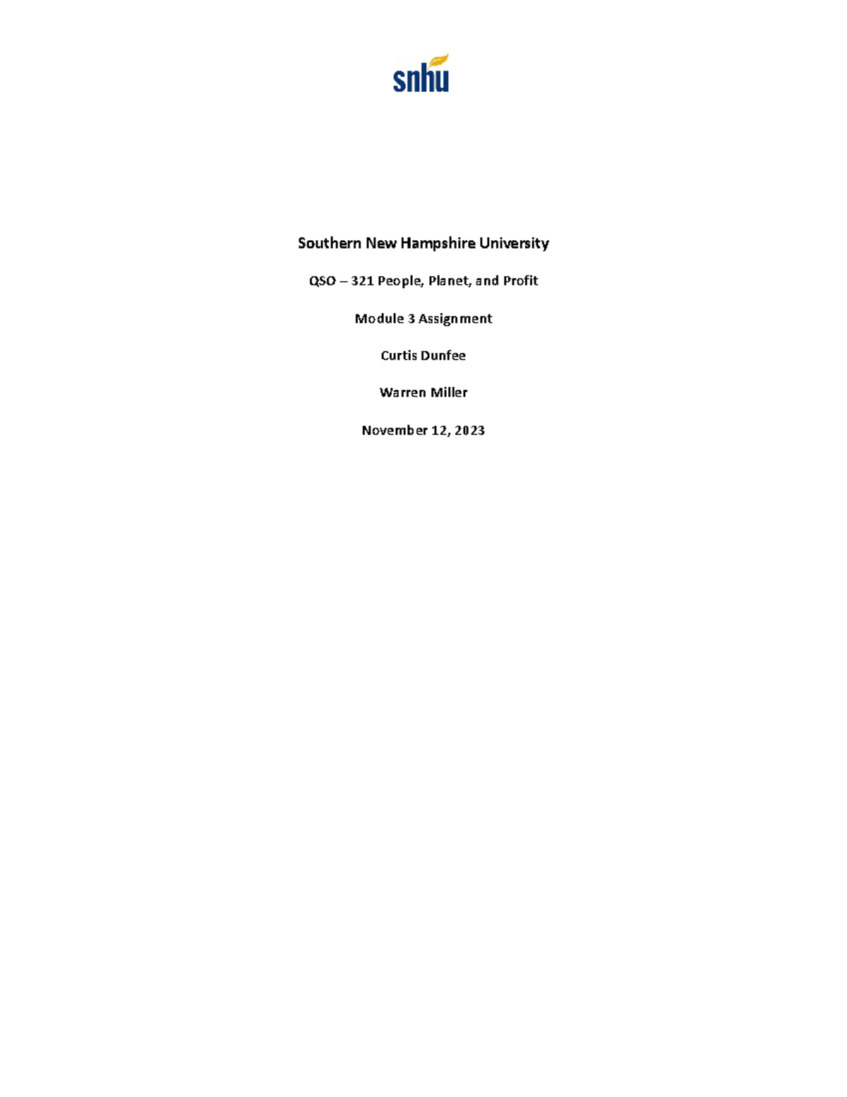 QSO 321 Module Three Assignment Template - Southern New Hampshire ...