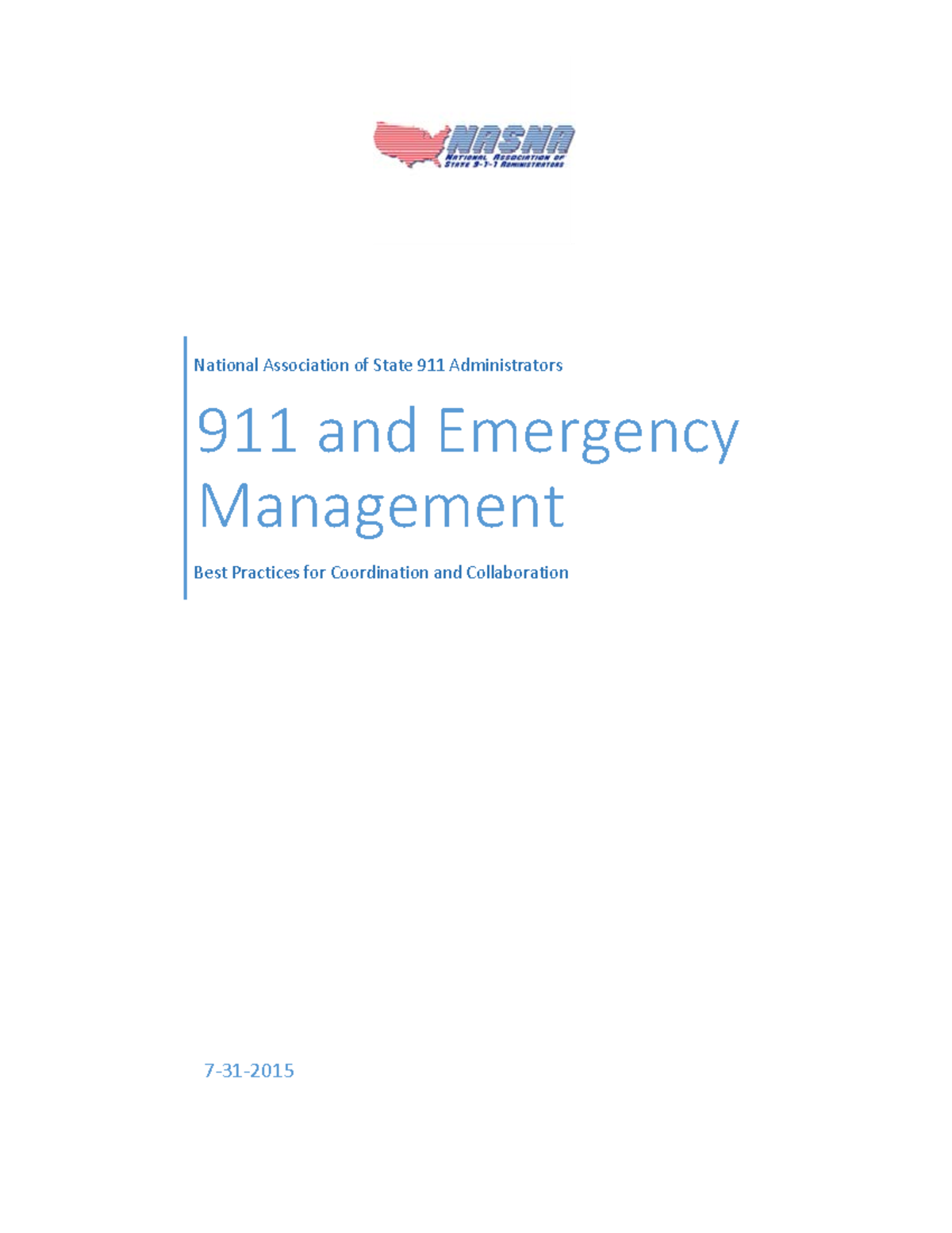 911 Best Practices for Coordination and Collaboration - National ...