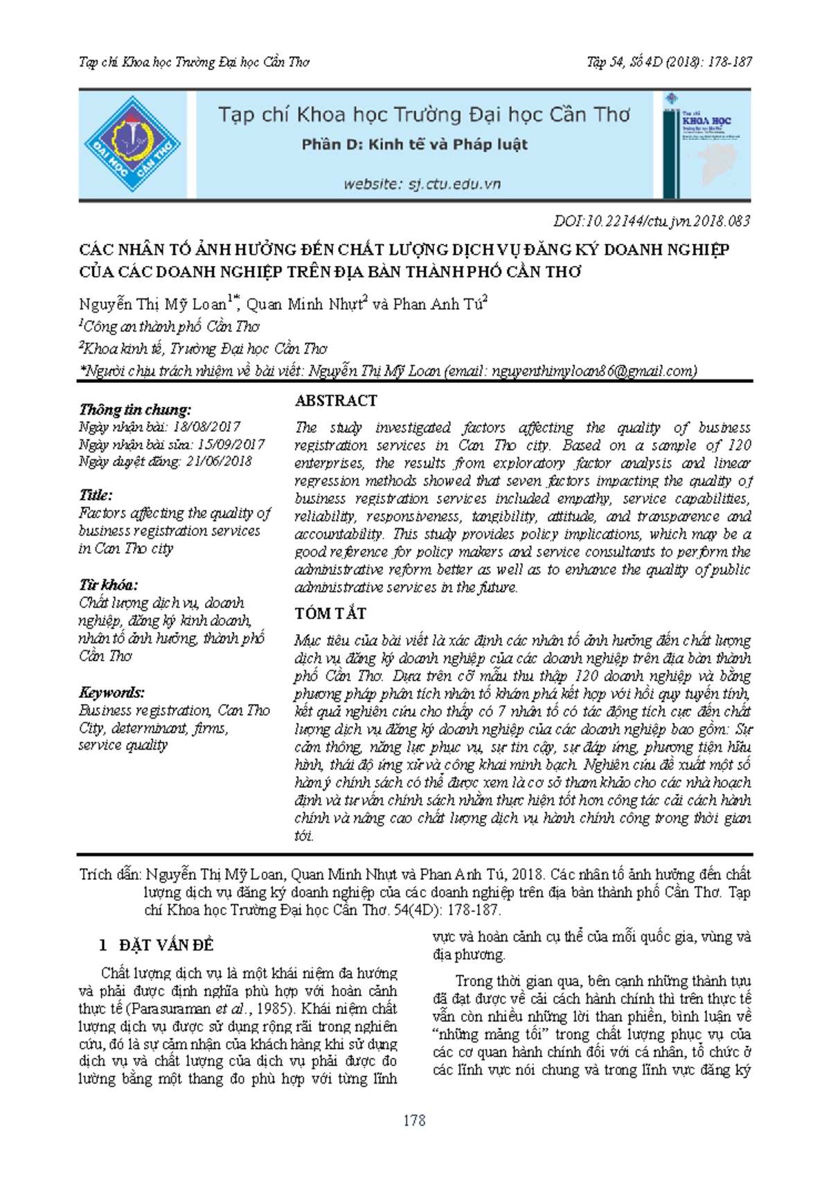 03 KT Nguyen THI MY LOAN178 187083 - DOI:10.22144/ctu.jvn. CÁC NHÂN TỐ ...