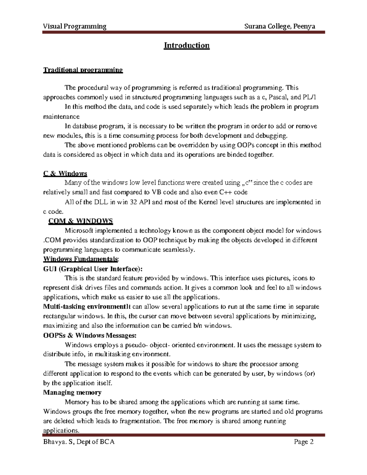 VB notes - bhavya - Warning: TT: undefined function: 32 Traditional ...
