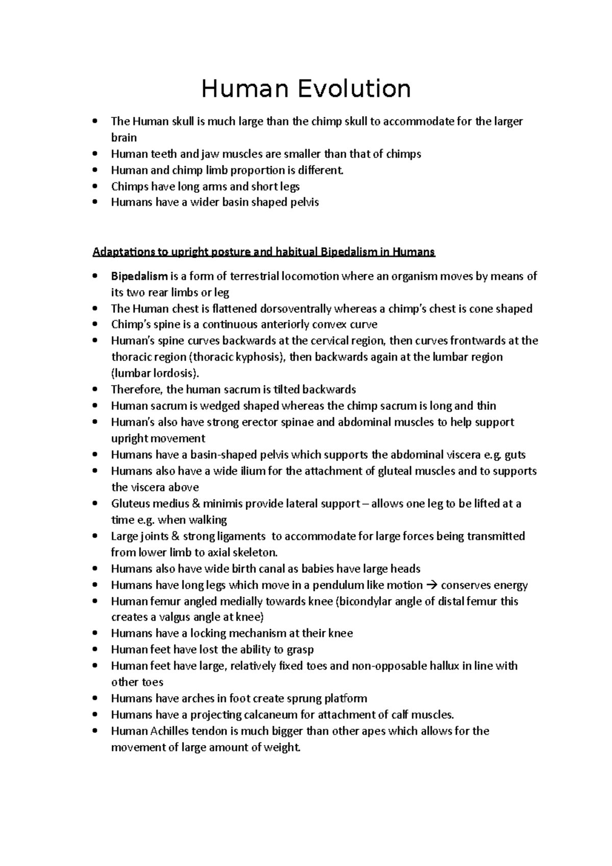 Human Evolution - Lecture notes 5 - Human Evolution The Human skull is ...