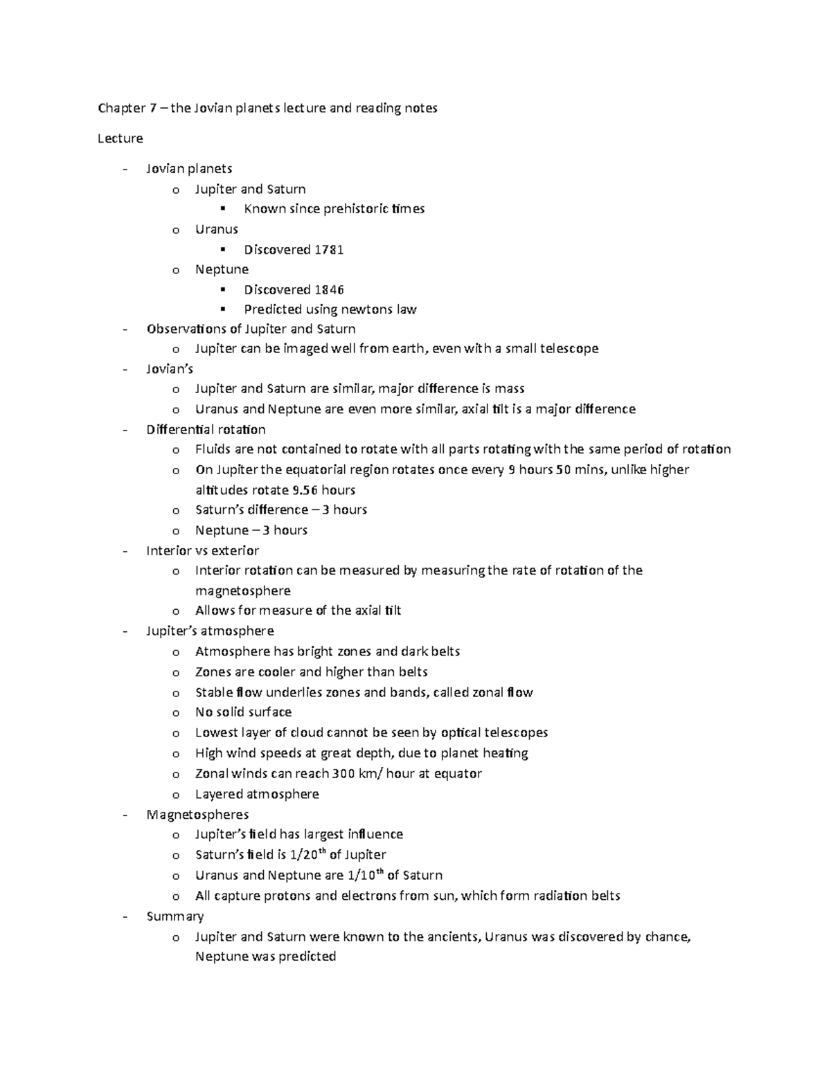 Astronomy Chapter 7 - the jovian planets - Chapter 7 – the Jovian ...