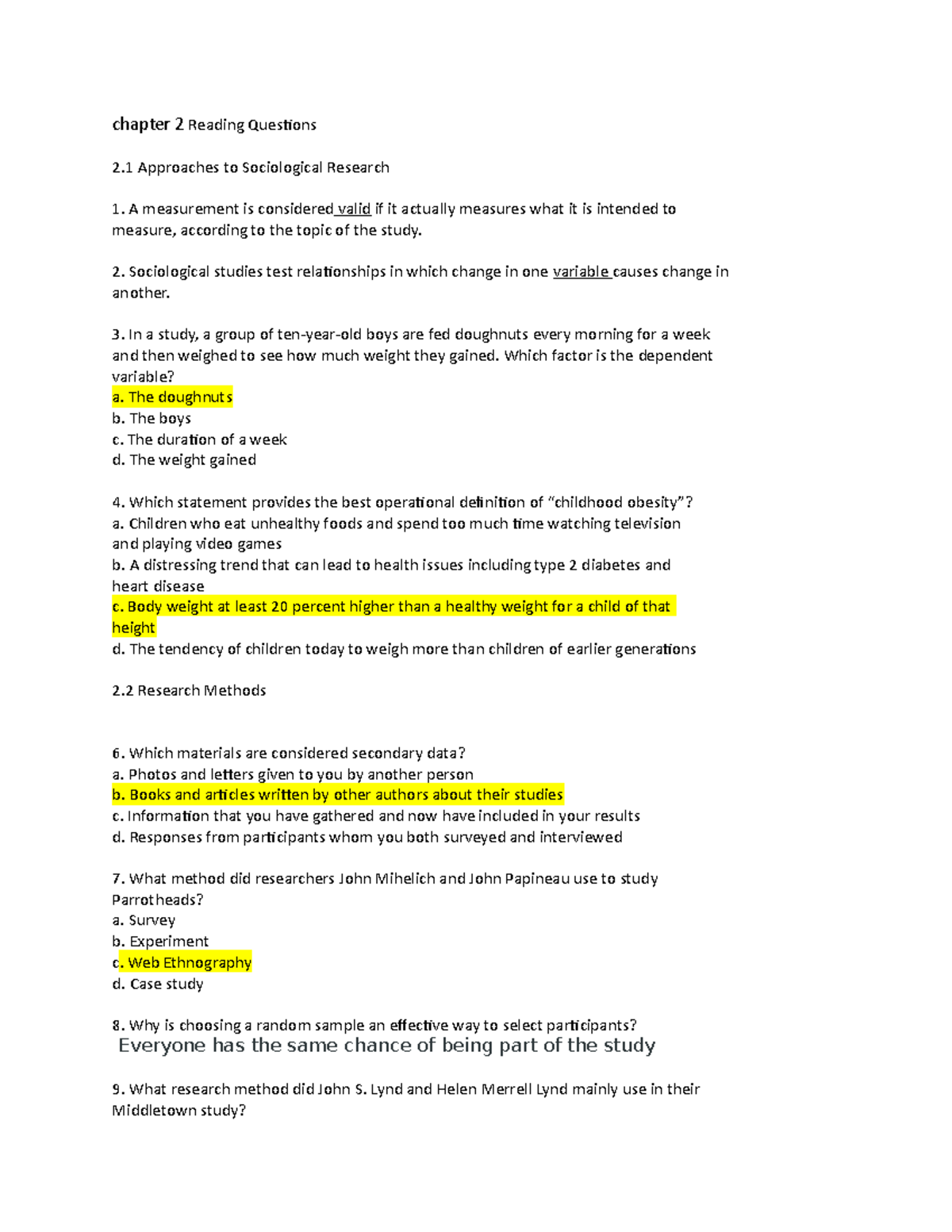 Chapter 2 Reading Questions - chapter 2 Reading Questions 2 Approaches ...