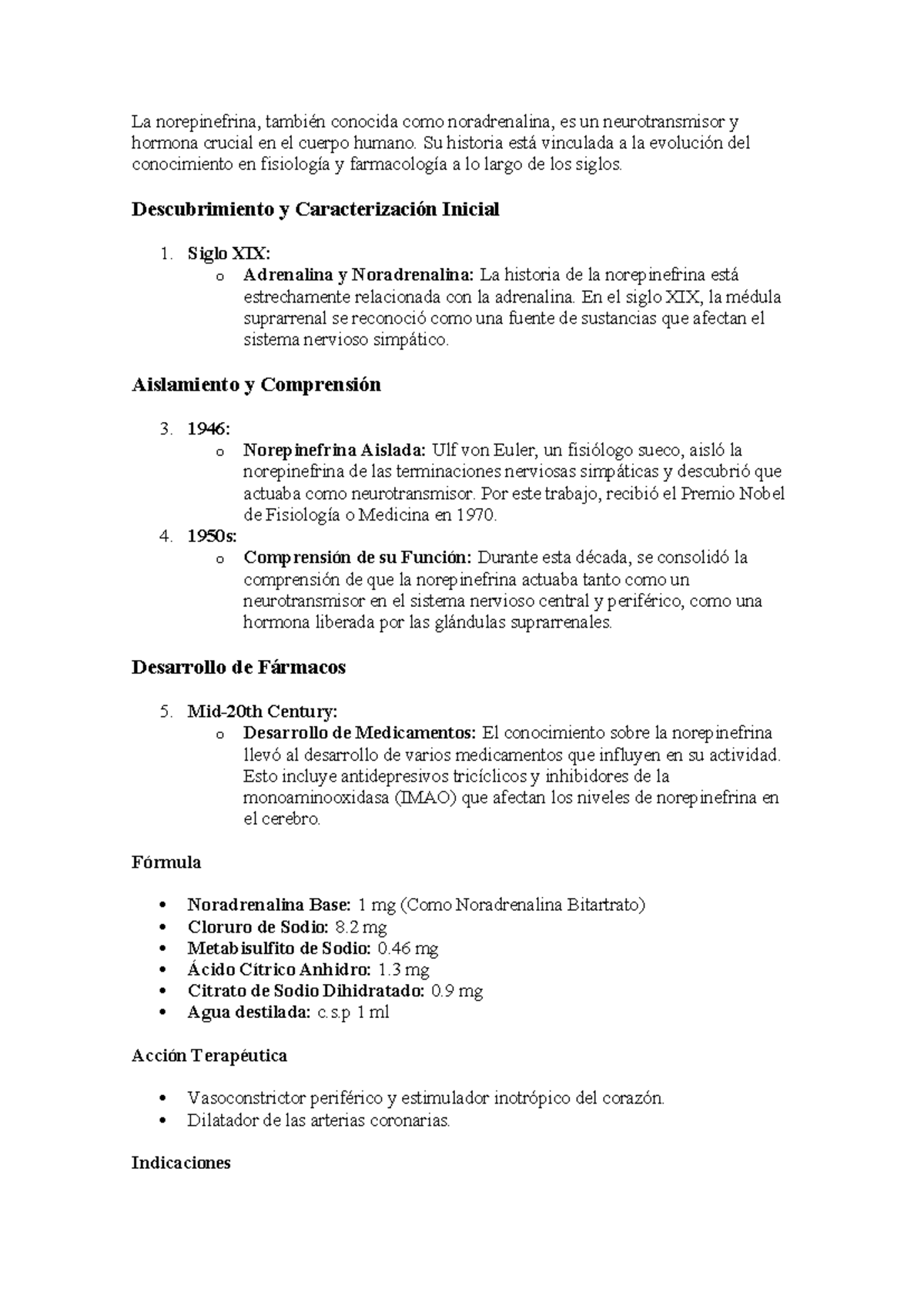 Noradrenalina - La norepinefrina, también conocida como noradrenalina ...