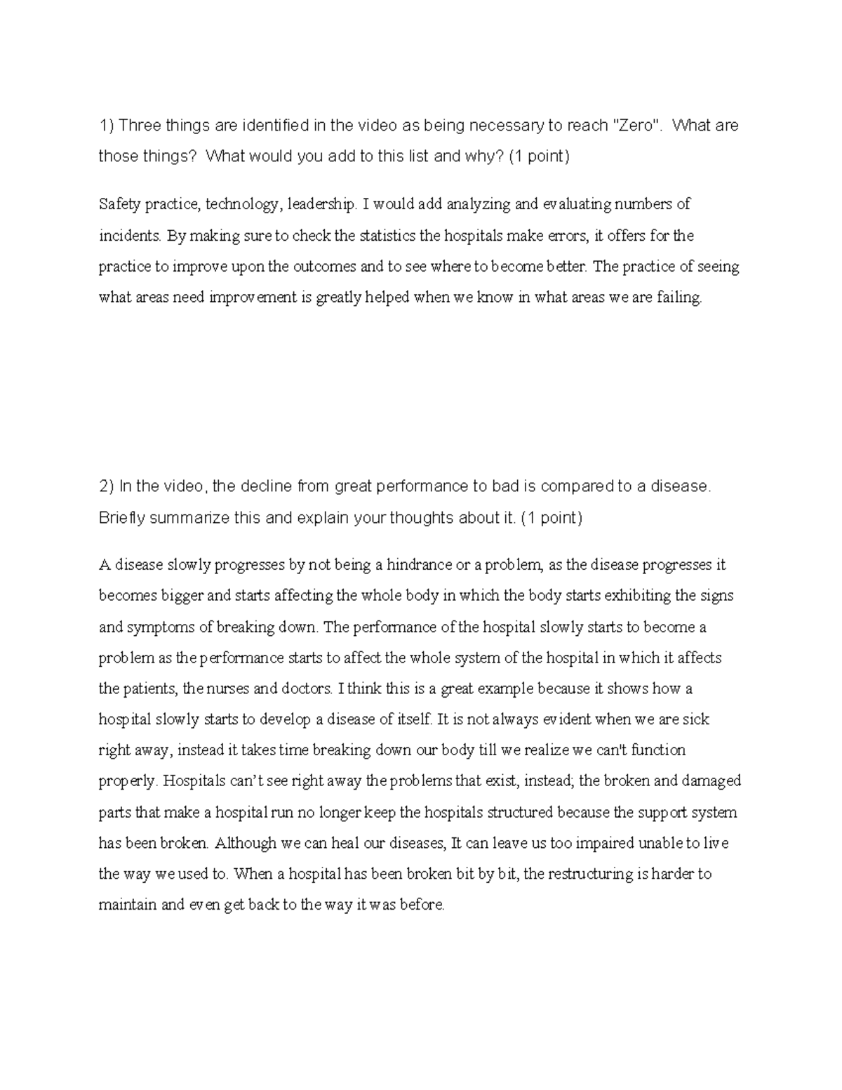 Chasing zero - Three things are identified in the video as being ...