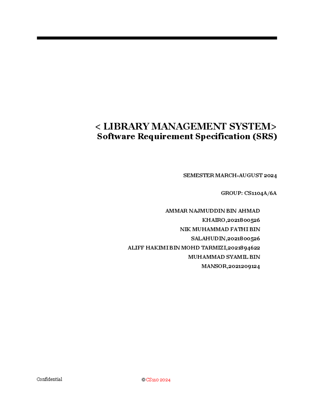 SRS ISP250 MKMansor - Software Requirement Specification (SRS) - Studocu