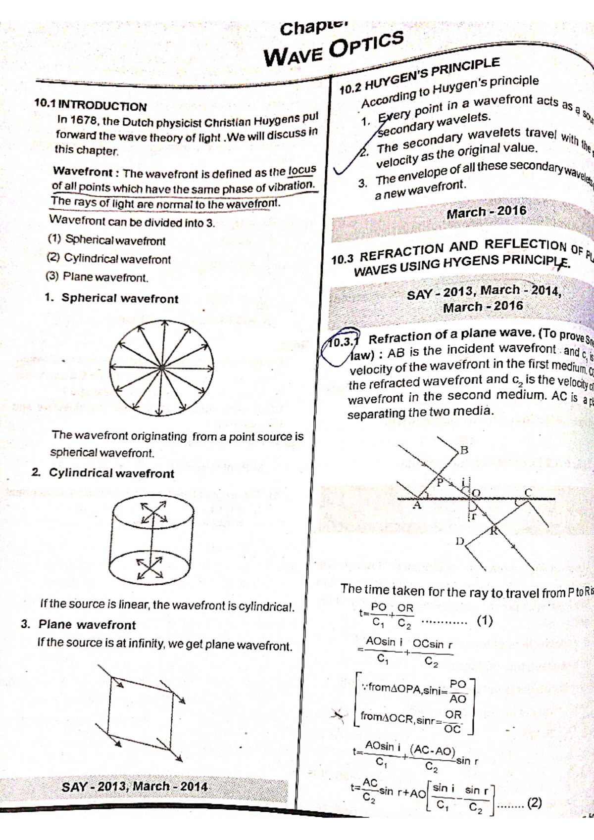 PLUS TWO Physics Chapter WAVE Optics 10 - science - Studocu