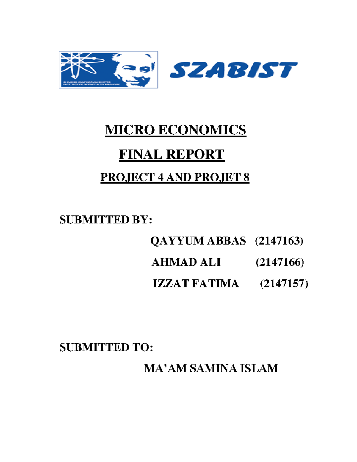 Micro Economics Final Reportf - MICRO ECONOMICS FINAL REPORT PROJECT 4 ...