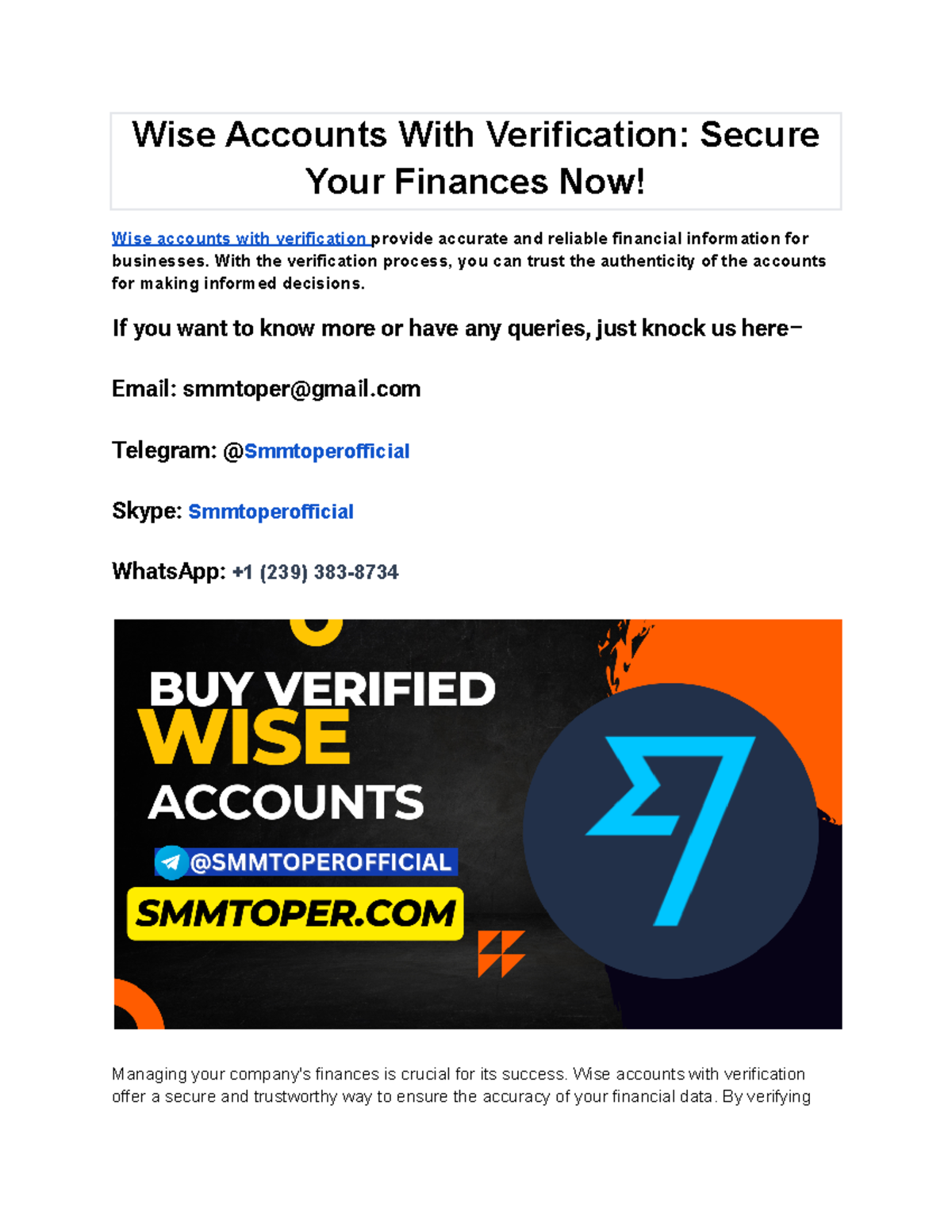 Wise accounts with verification - With the verification process, you ...