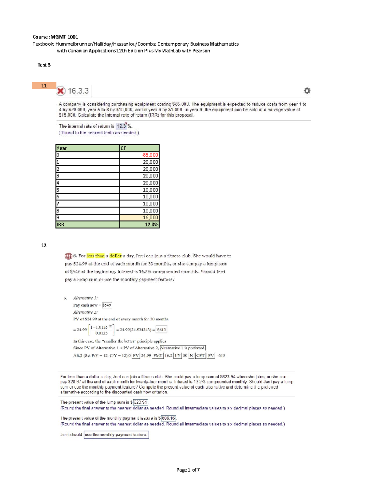BM - Test 3-2 - BM-Test 3.1 - Textbook: Hummelbrunner/Halliday ...