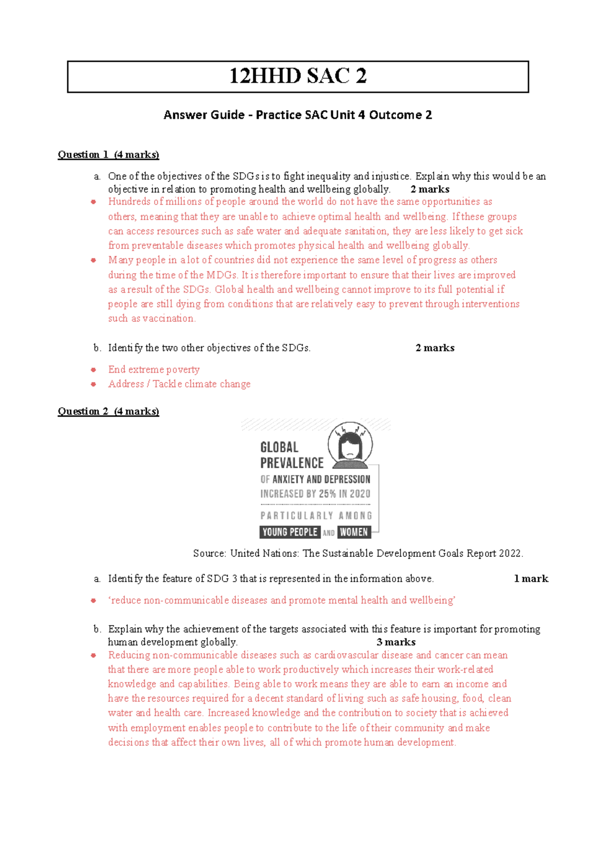 HHD practice SAC 2 - year 12 prac sac - 12HHD SAC 2 Answer Guide ...