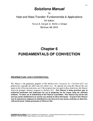 Solution Manual of Heat and Mass Transfer Fundamentals and Applications [ 5th + 6th ] edition ...