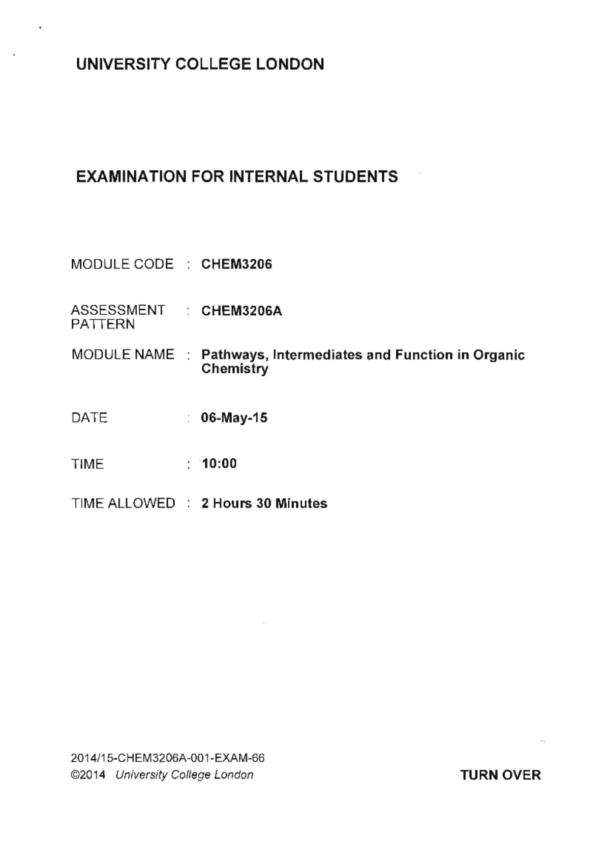 Exam 2015, questions - UNIVERSITY COLLEGE LONDON EXAMINATION FOR INTERNAL STUDENTS MODULE CODE ...