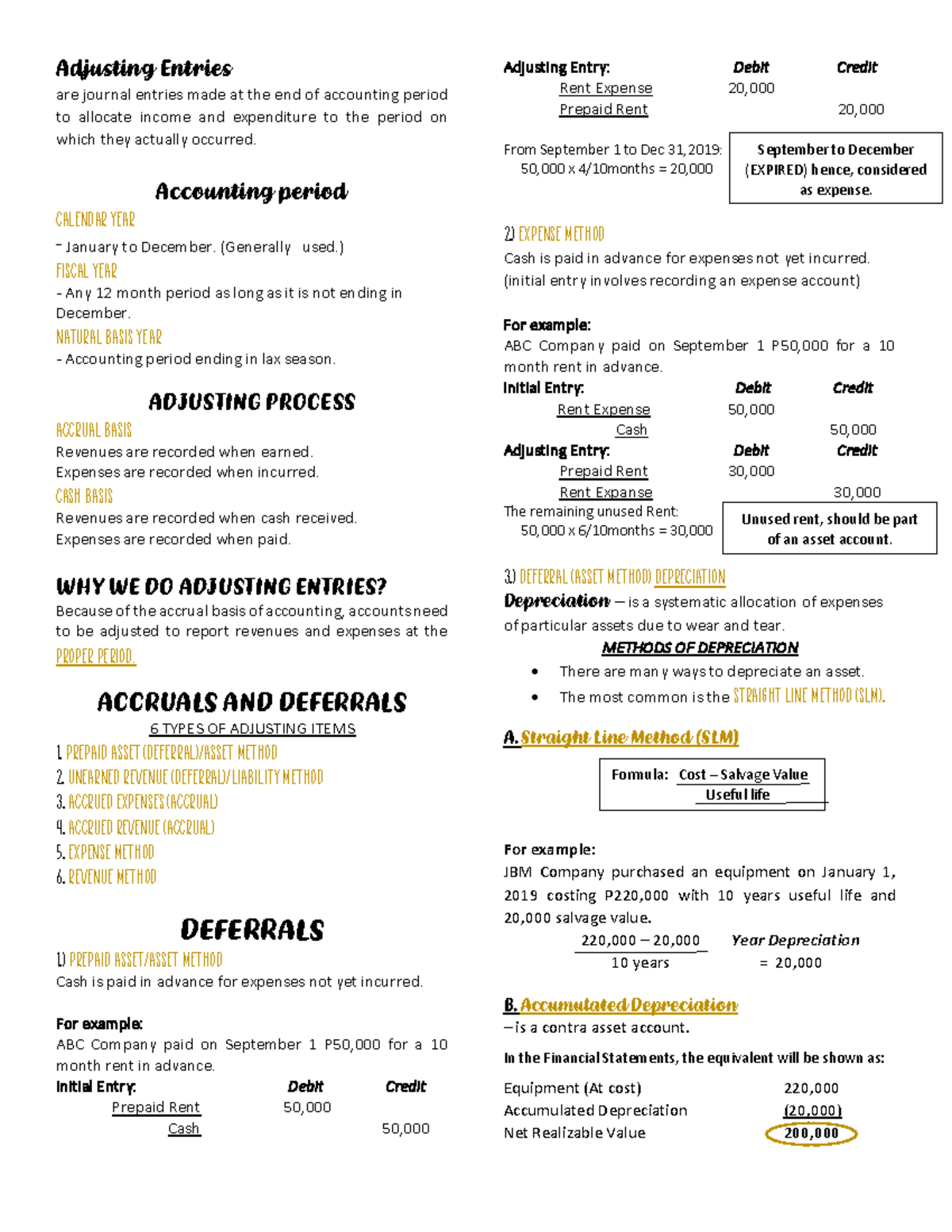 Adjusting Entries Note 1 - Adjusting Entries are journal entries made ...