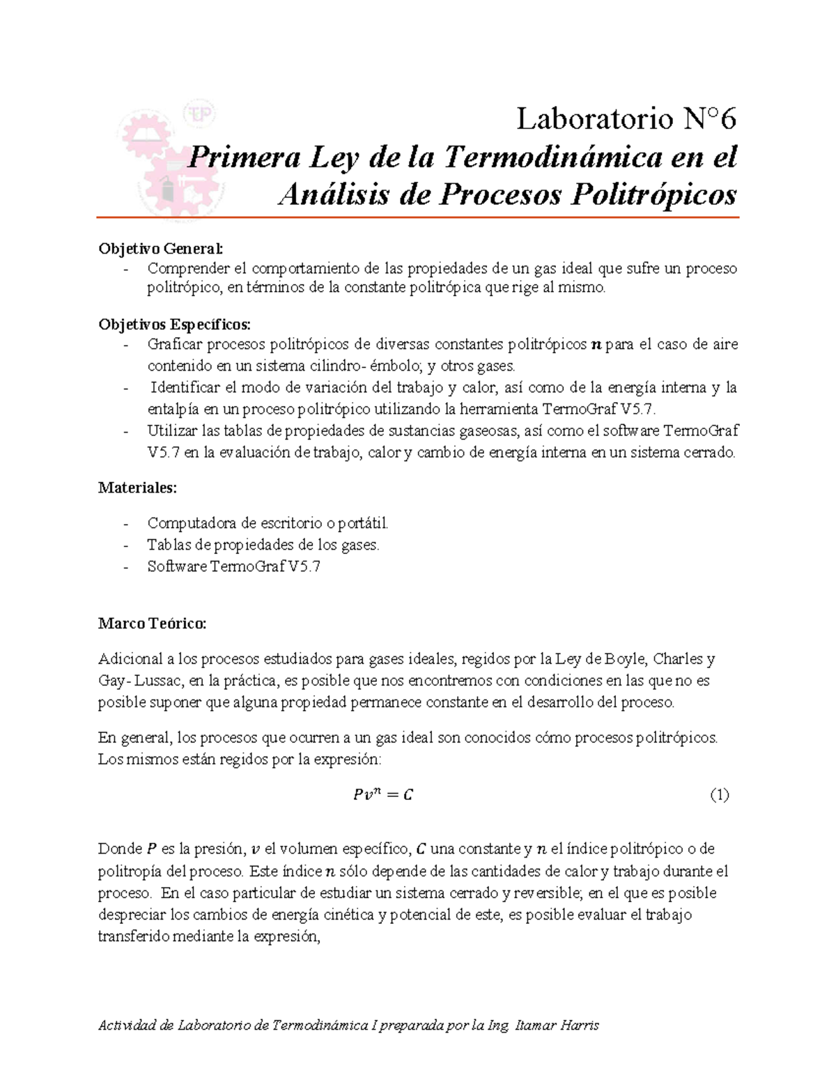 Guias de Laboratorio de Termodinámica I con Termograf V5.7 Día 4 ...