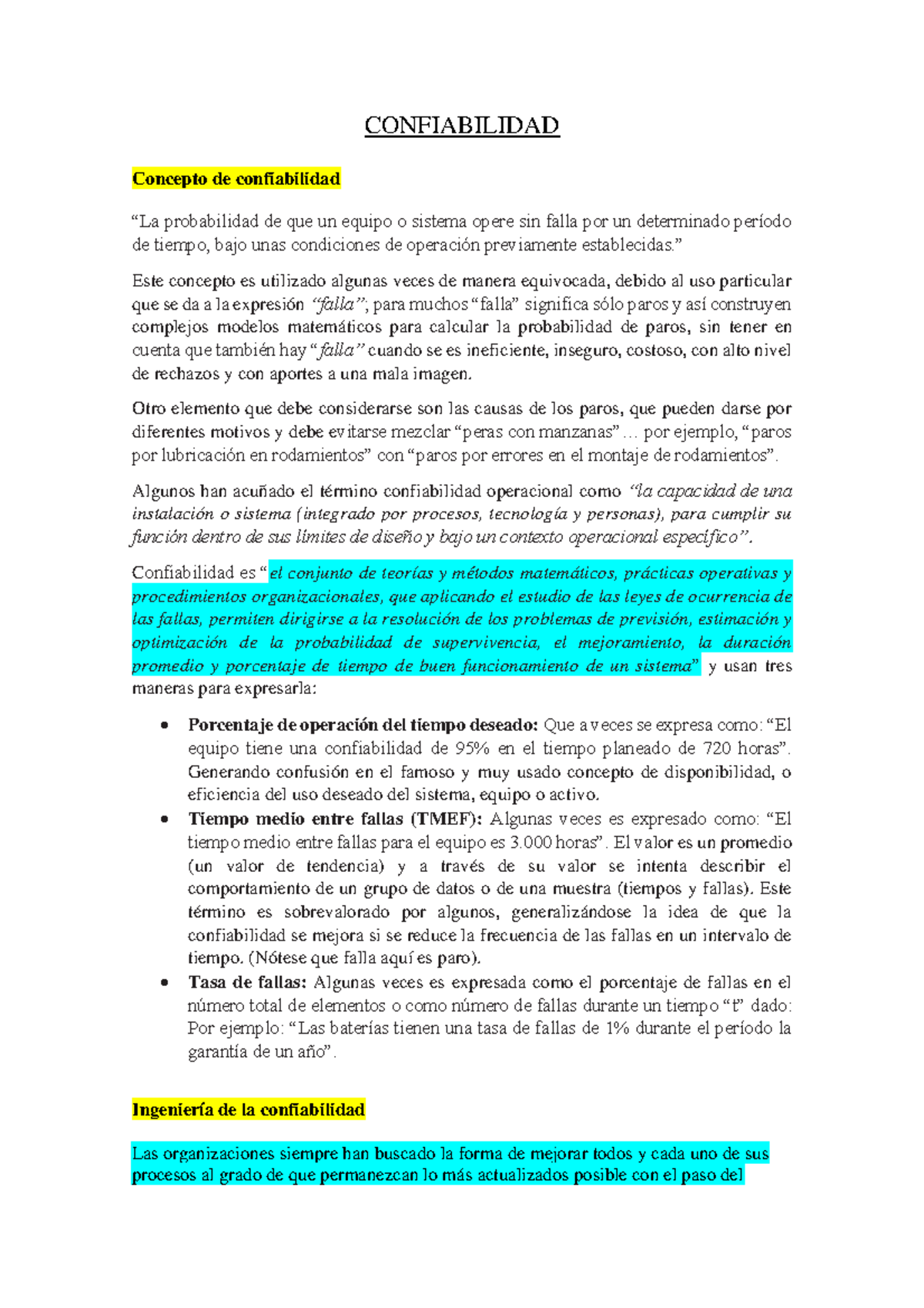 Confiabilidad - sedrtfgyhopñ+oiuytdxfcgvhbjklñ´{+ +ñ´plokiju ...