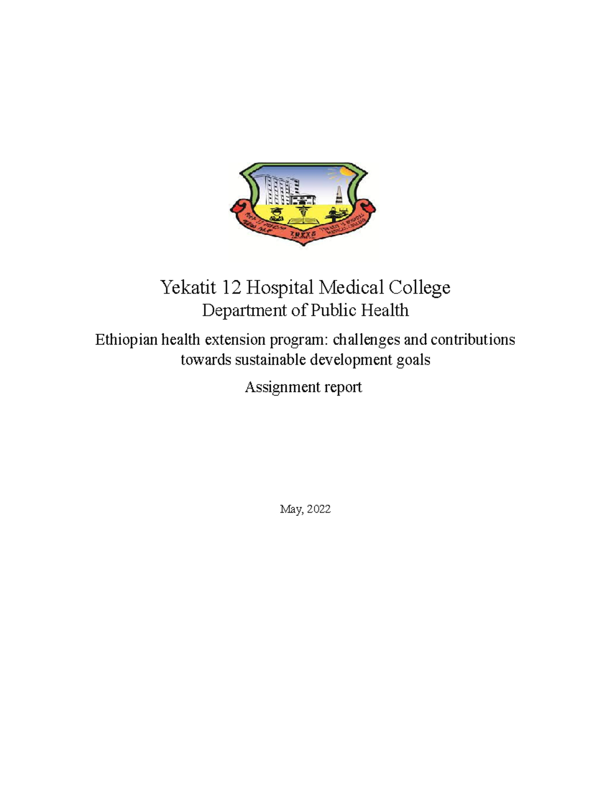 Health extension program - - Studocu