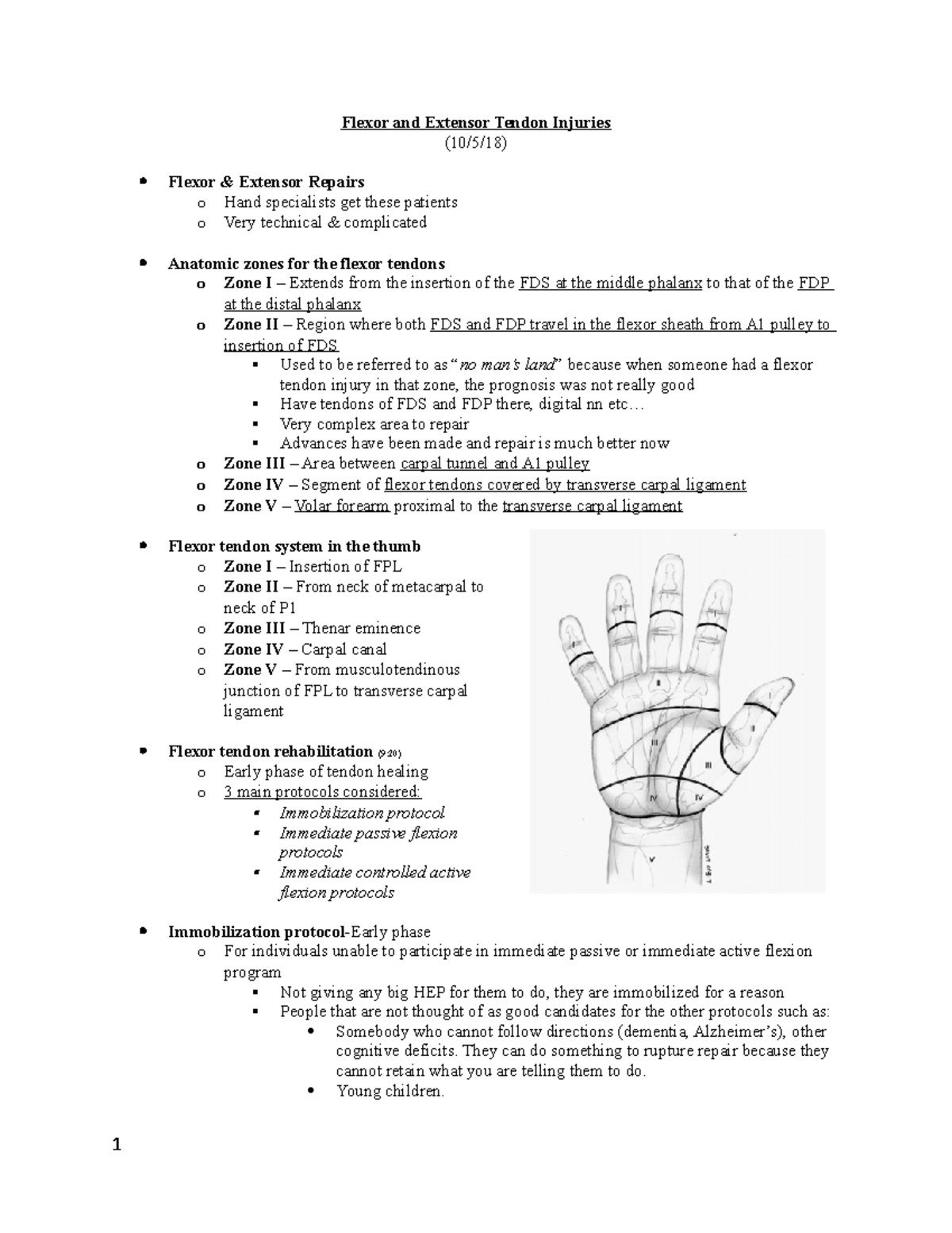 Flexor and Extensor Tendon Injuries - Flexor and Extensor Tendon ...