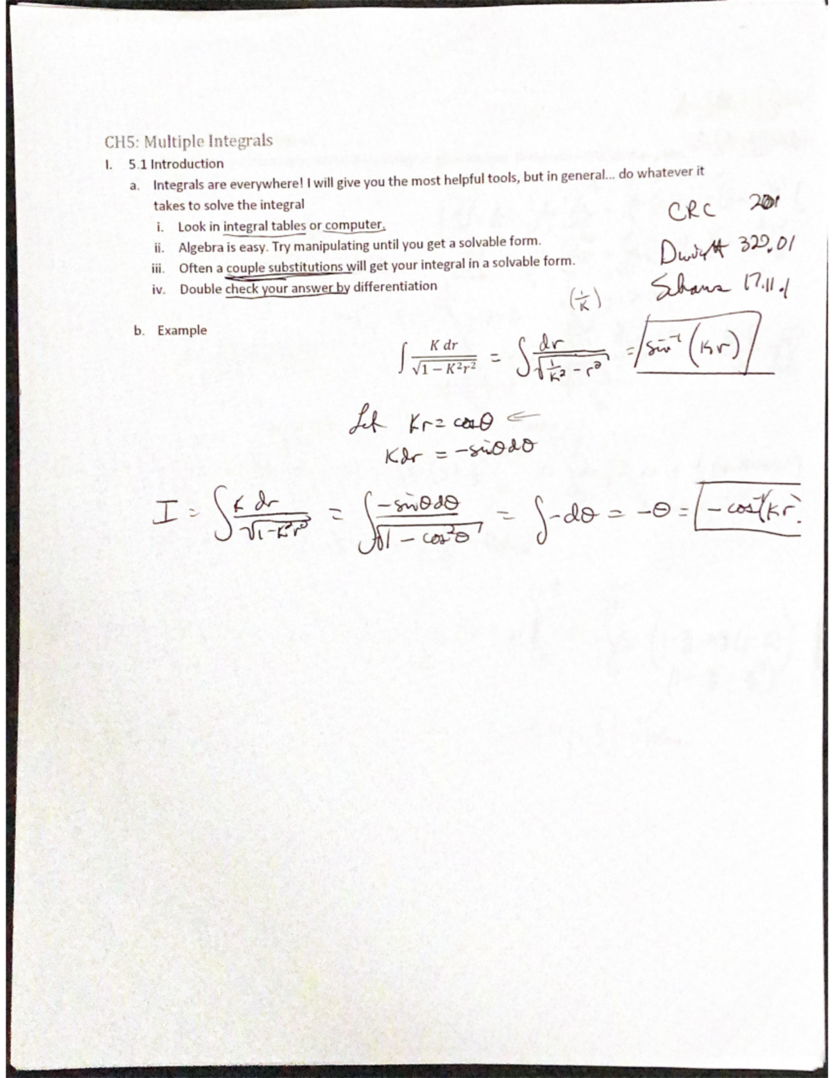 CH5- Multiple Integrals - CH5: Multiple Integrals 5 Introduction a ...