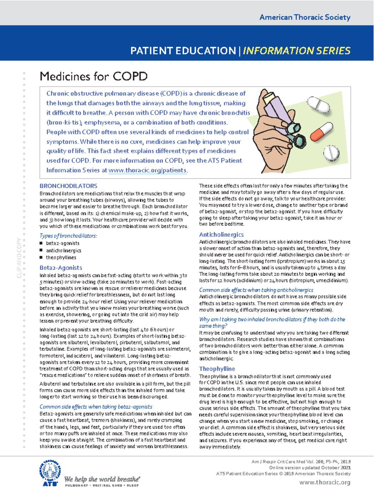 Copd-medicines - COPD treatment - American Thoracic Society PATIENT ...