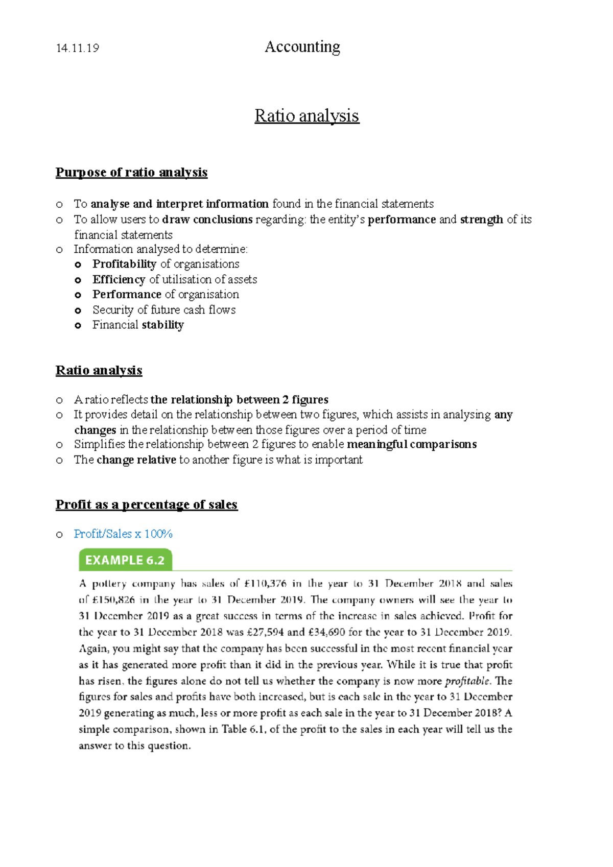 14 11 19 Ratio Analysis Ratio Analysis Purpose Of Ratio Analysis O