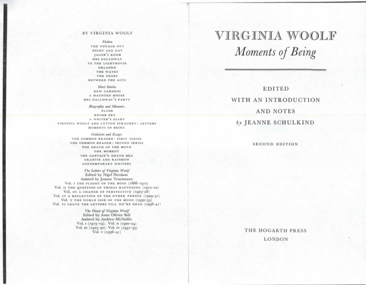 Virginia Woolf Sketch - Studocu