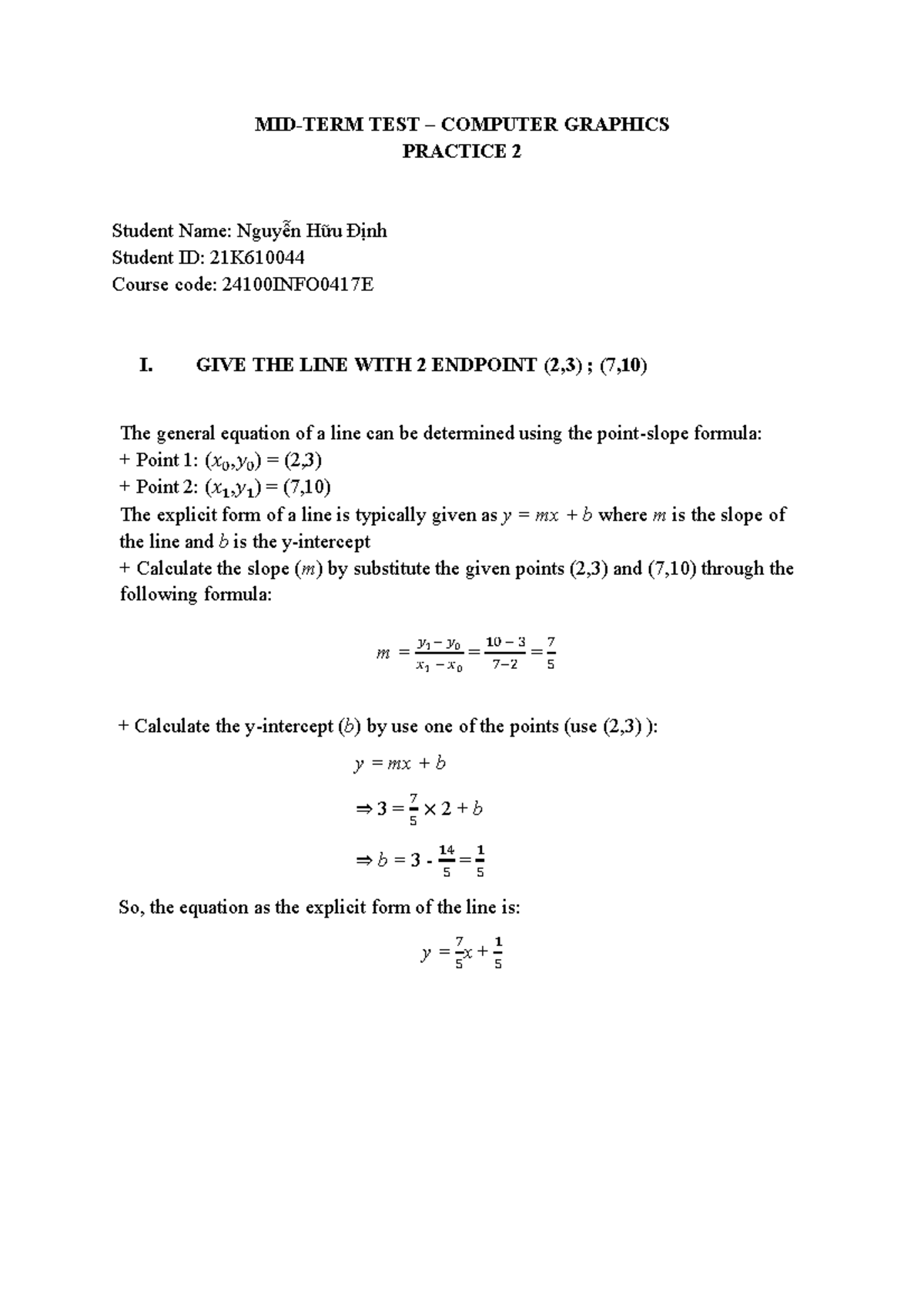 Graphic Design Nguyễn Hữu Định - MID-TERM TEST – COMPUTER GRAPHICS ...