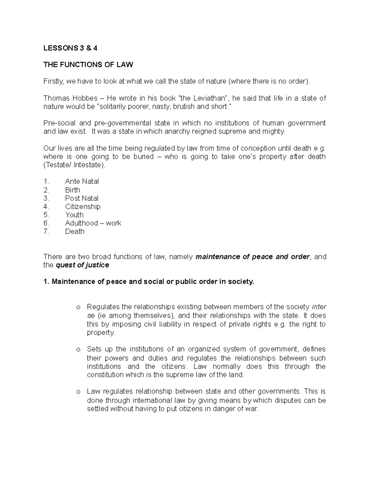 Lessons 3 AND 4 L1301 Introduction TO LAW - Legal methods and Systems ...