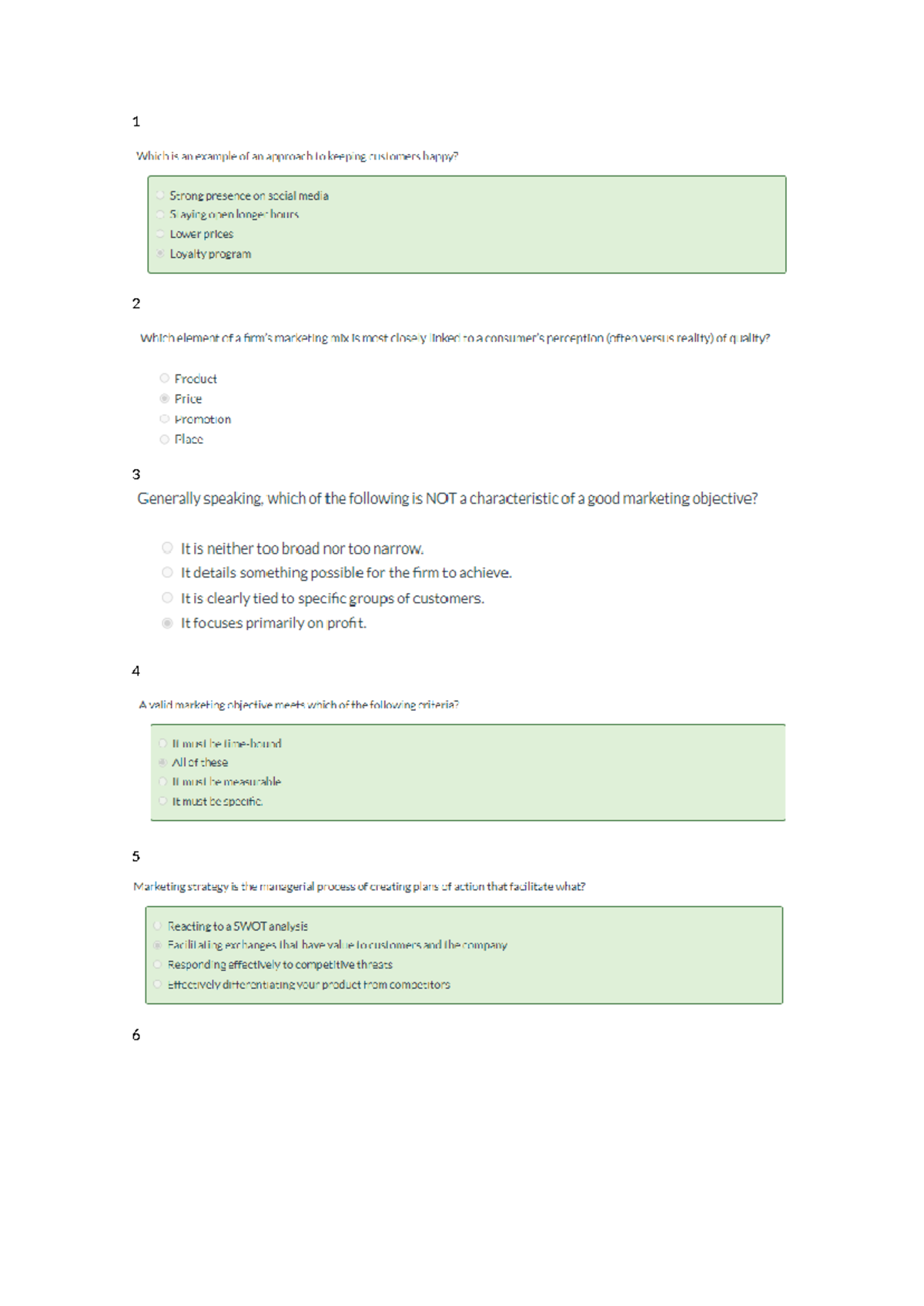 CH 02 - Quizzes answers - MARK 1120 - Studocu