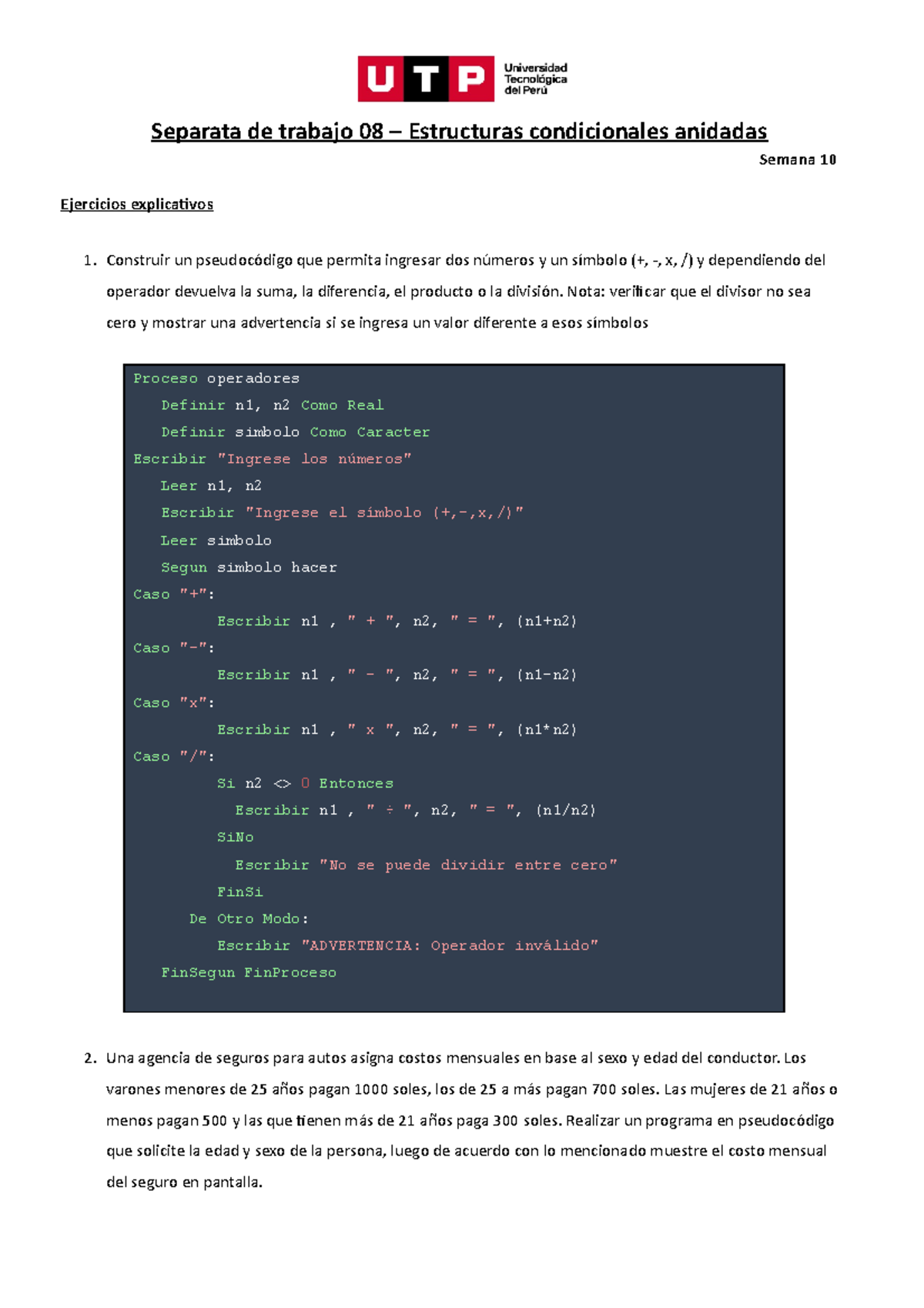 Principio de Algoritmos Actividad S10 S2 UTP - Separata de trabajo 08 – Estructuras ...