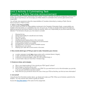 Unit 3 Activity 2 The Rights I Value Reflection Paragraph - Unit 3 ...