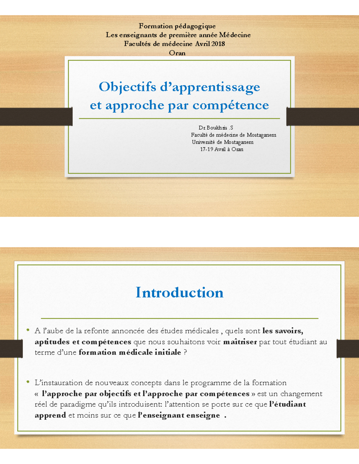Objectifs dapprentissage et approche par compétence - Objectifs d’apprentissage et approche par ...