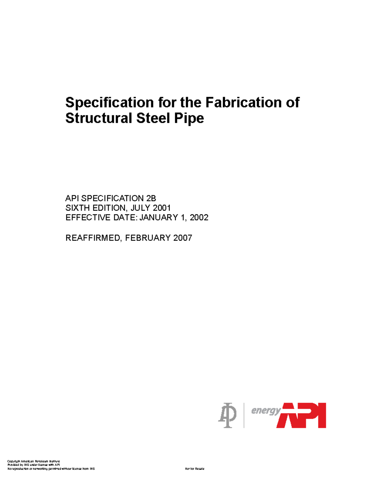 API RP 2B - ssssssssssss - Specification for the Fabrication of ...