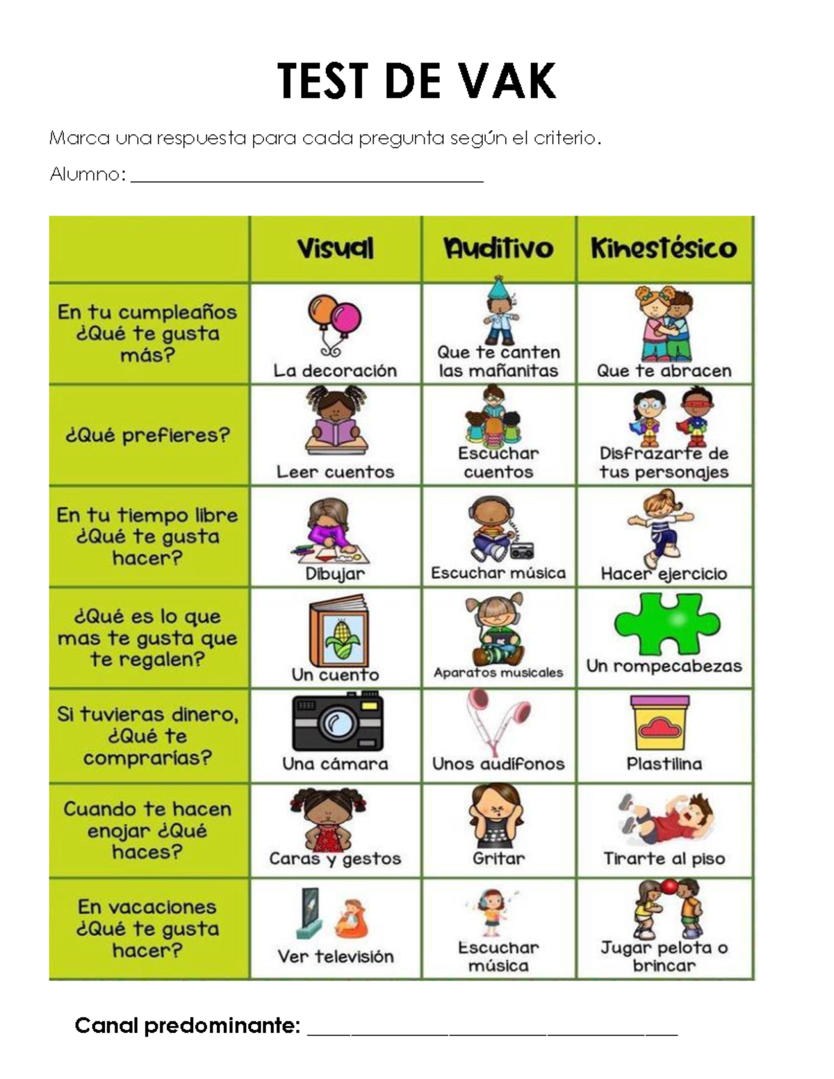 Teste de vak - SOLO TEST - Matemáticas Aplicadas - TEST DE VAK Marca ...