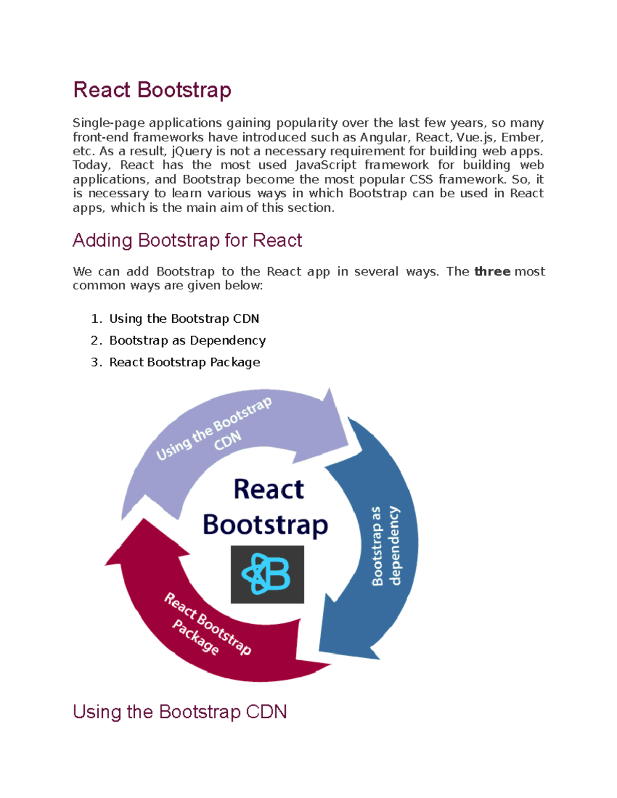 Functions In Angularjs React Bootstrap Single Page Applications