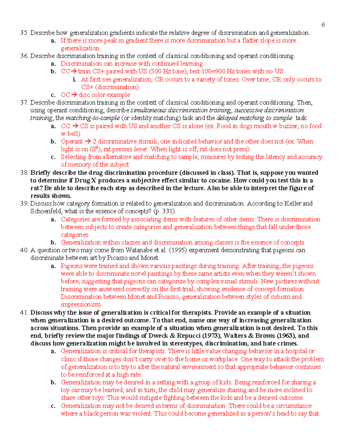 PSYC 213 Study Guide for Exam 4 S23 (6) - 6 Describe how generalization ...