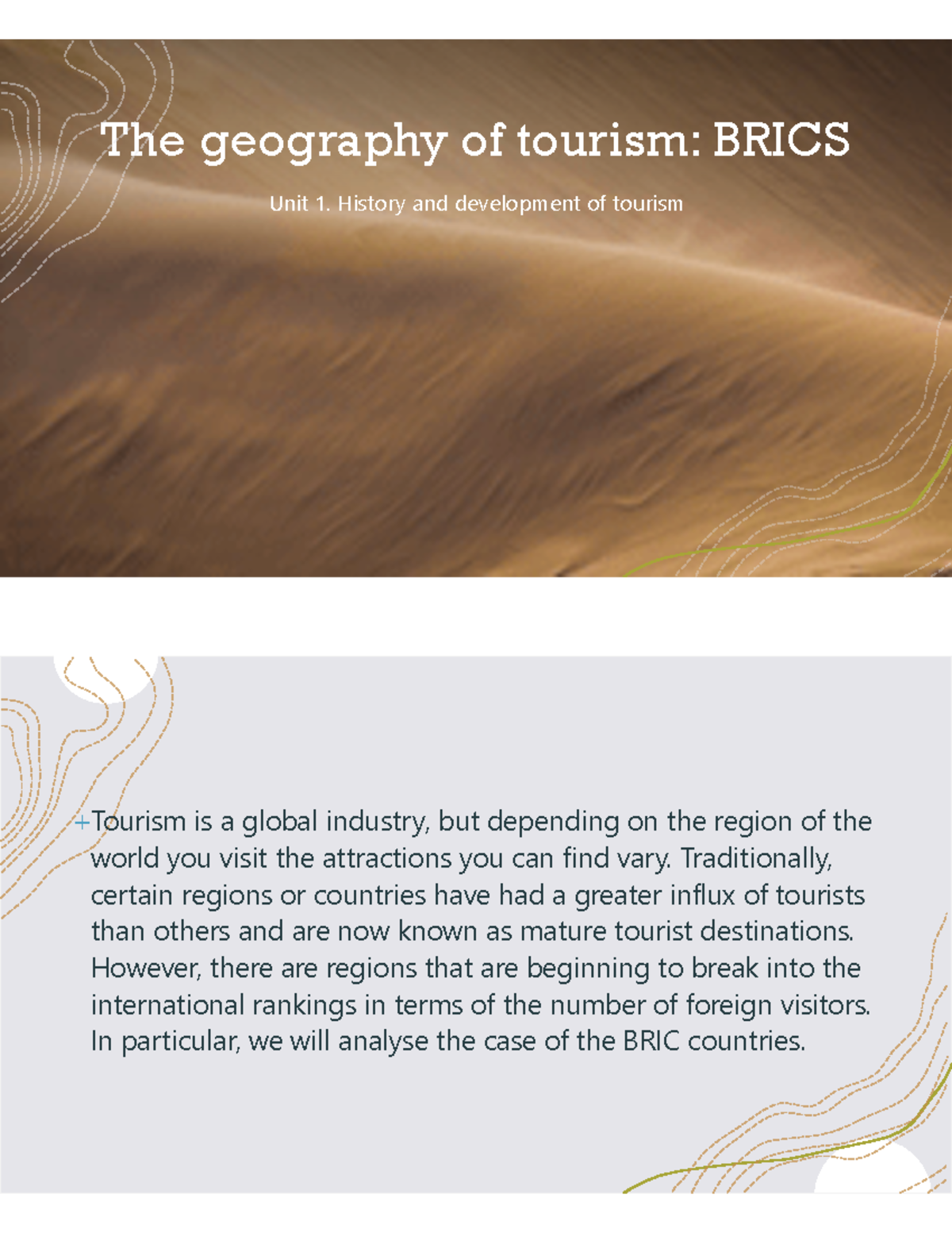 1.The geography of tourism- Brics nuev - The geography of tourism ...
