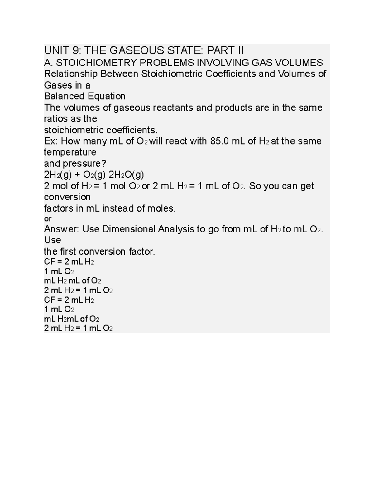 Unit 9 I Need Practice Examples On The Chapter Of Thermochemistry And Gas Volumes Unit 9 2522