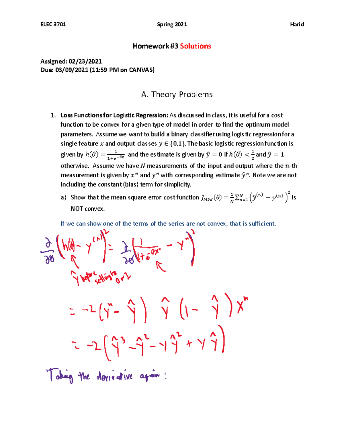 HW 3 solns - notes - Homework #3 Solutions Assigned: 02/23/ Due: 03/09 ...