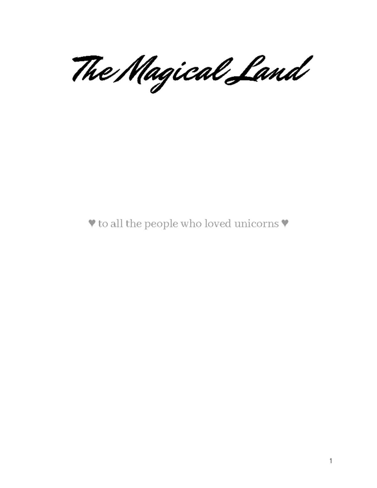 The Magical Land - mythical story about unicorns and humans - The ...