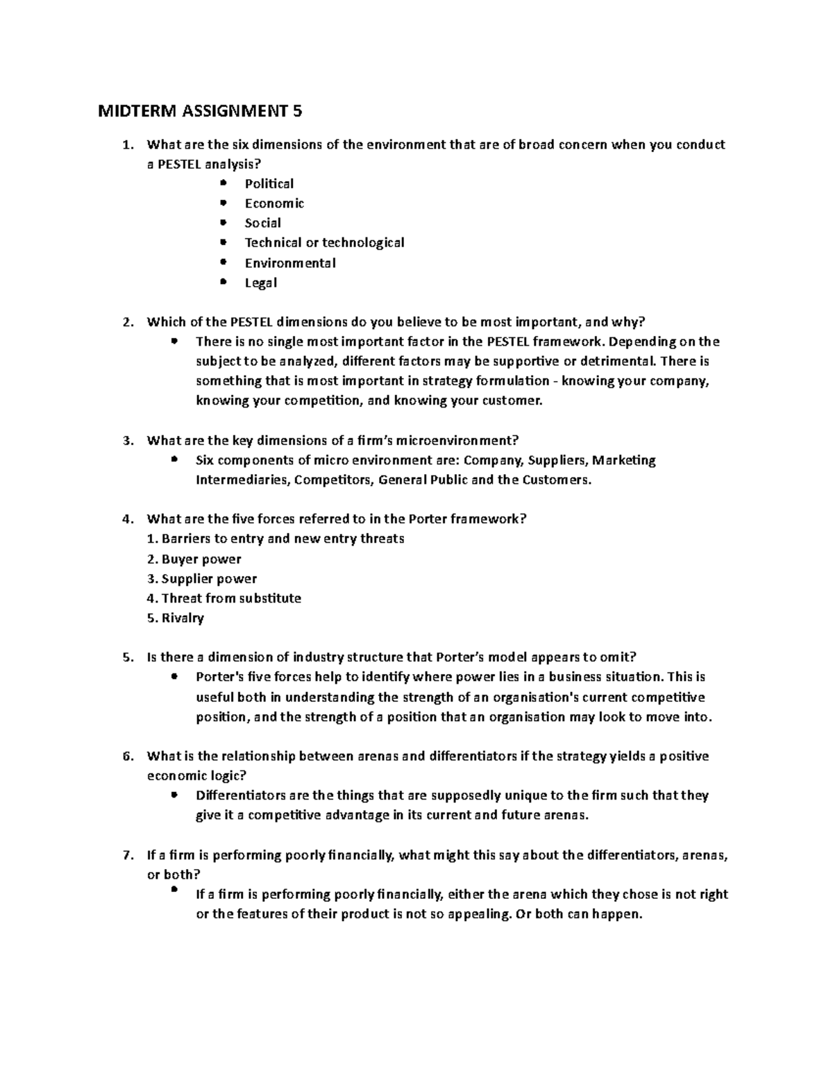 Midterm- Assignment-5 - MIDTERM ASSIGNMENT 5 What are the six ...