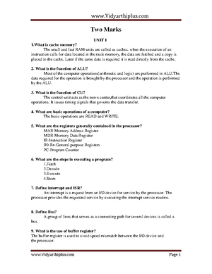 CO module 1-Notes - Good Notes - Dept. of CSE MODULE 1 REGISTER ...