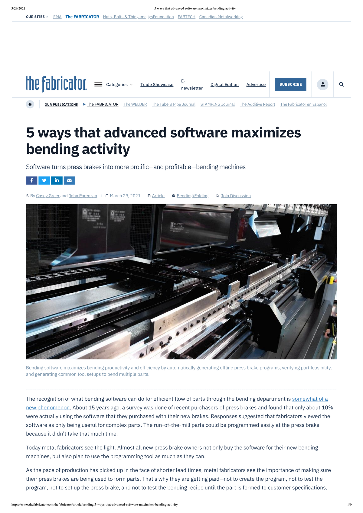 5 ways that advanced software maximizes bending activity - OUR ...