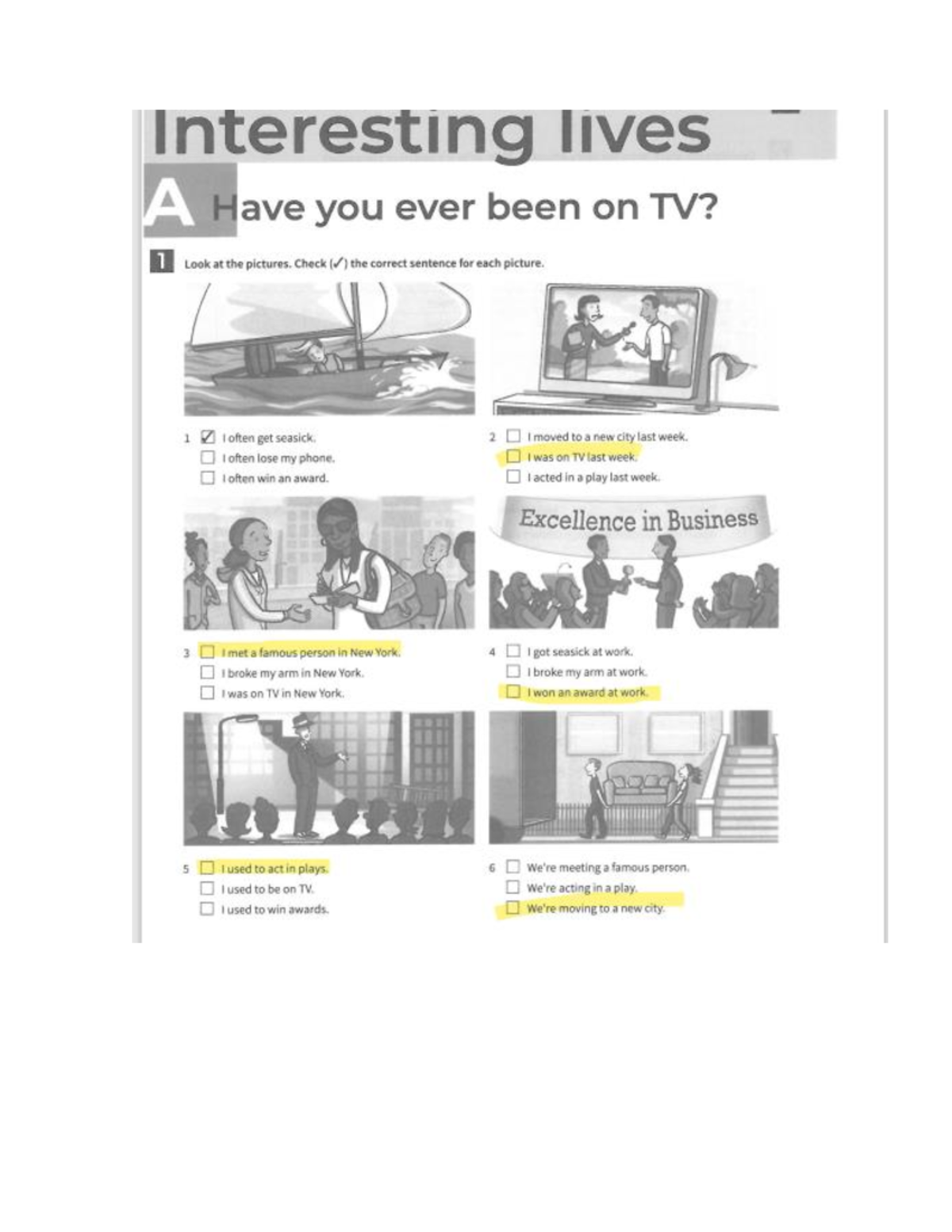 Libro 3 unidad 4 - Interesting lives A Have you ever been on TV? 1 Look ...