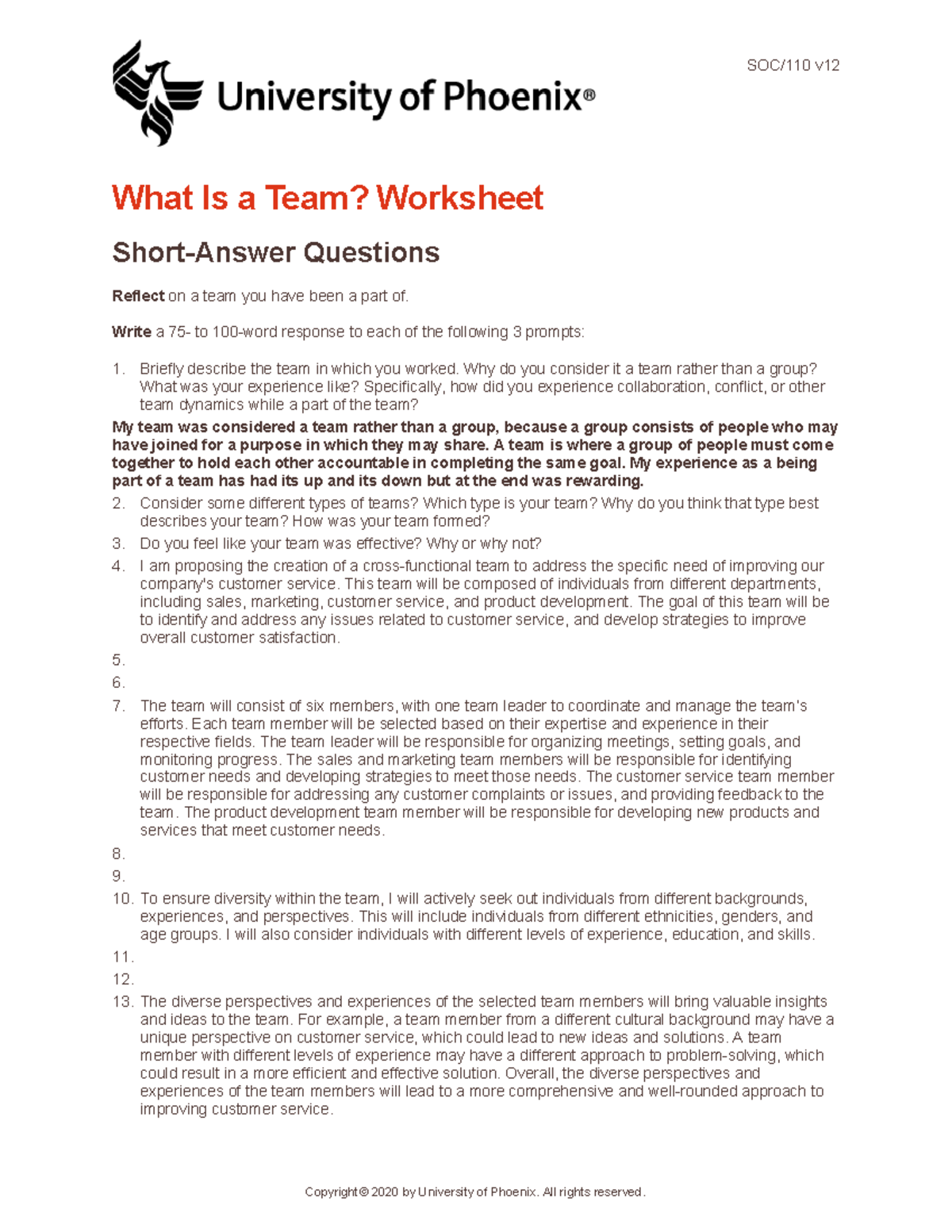 Soc110 v12 wk1 what is a team worksheet - SOC/110 v What Is a Team ...