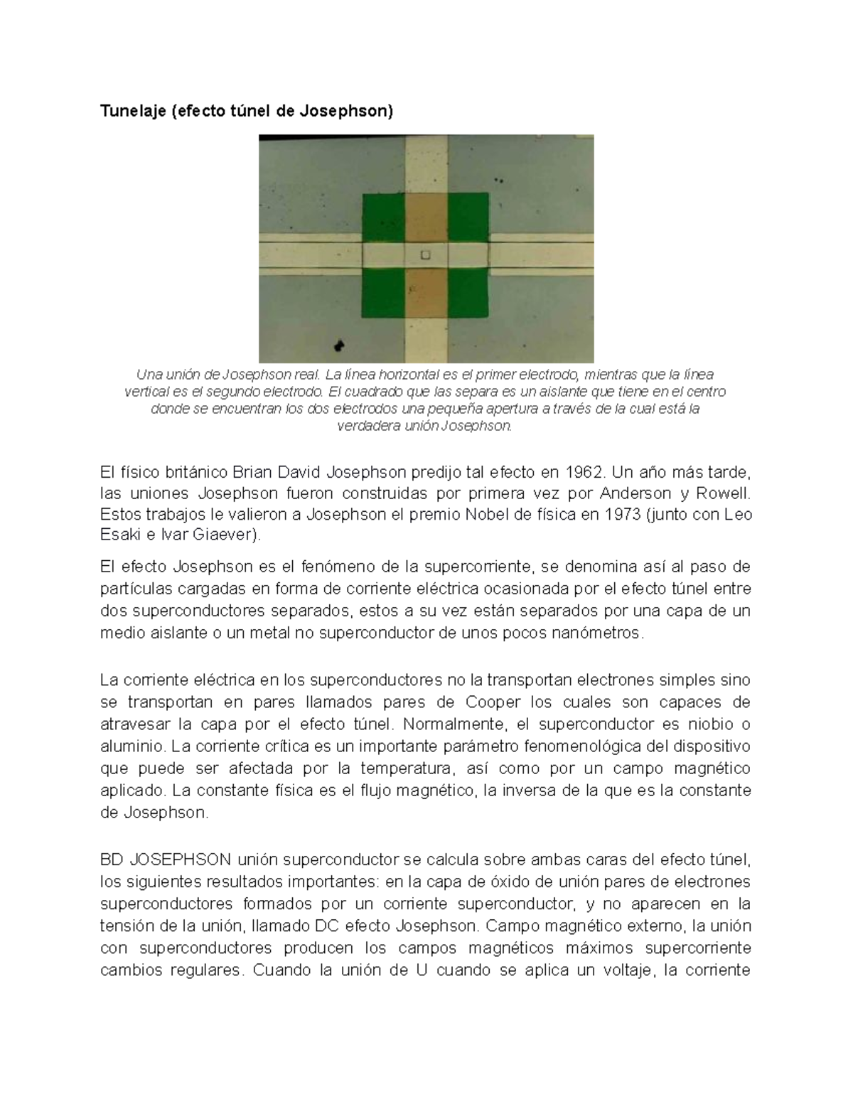 Tunelaje - ENSAYO - Tunelaje (efecto túnel de Josephson) El físico ...