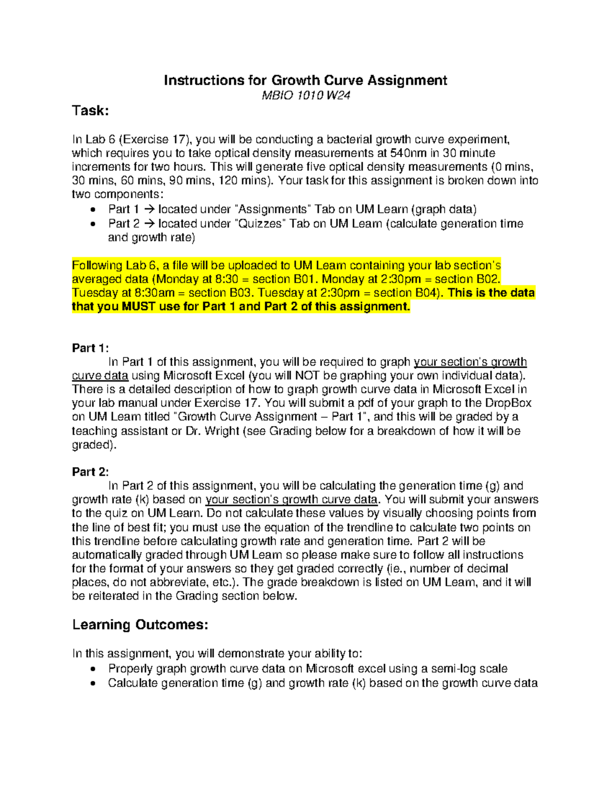 Growth Curve Assignment 1 Details W24 - Instructions for Growth Curve ...