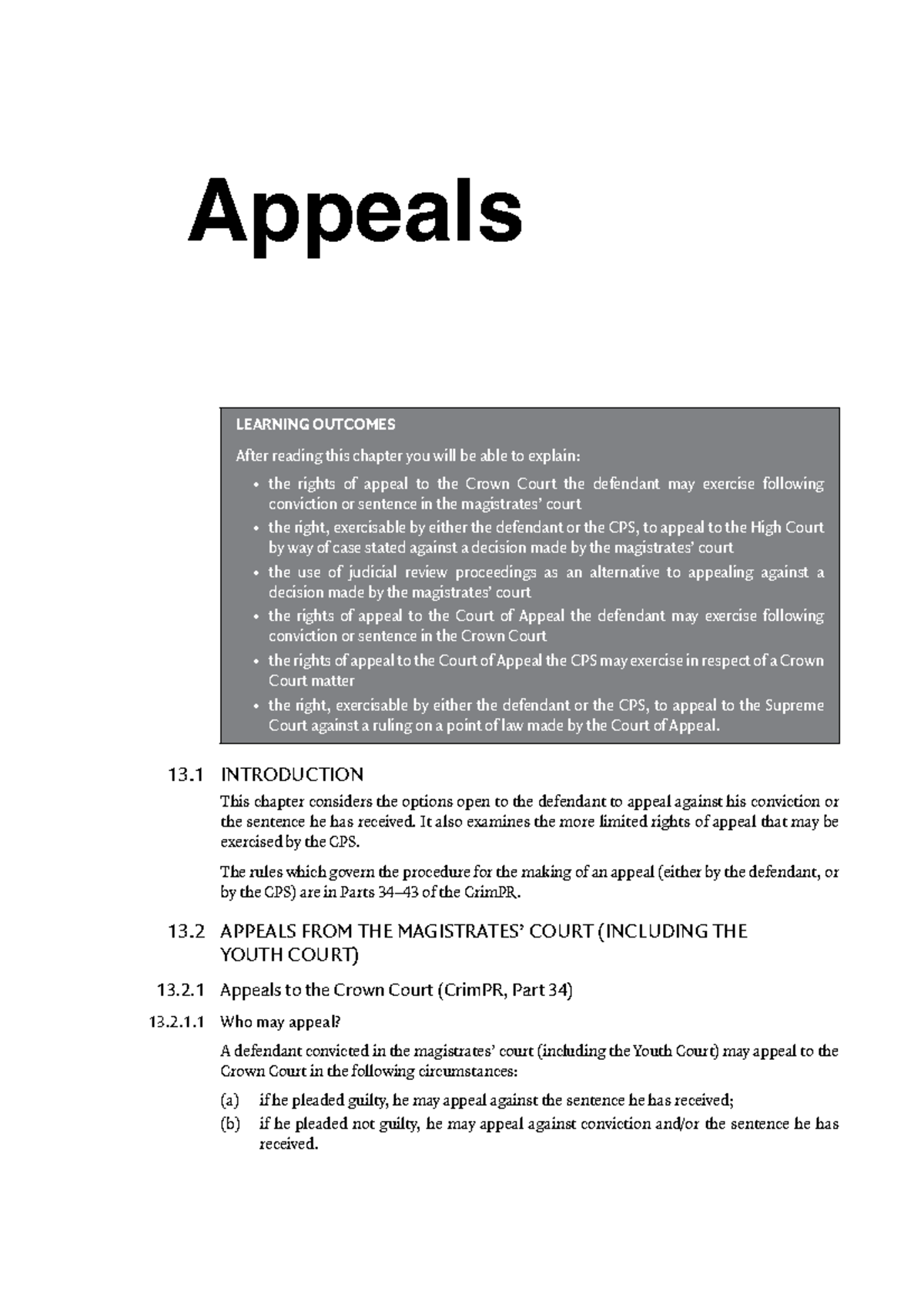 Appeals to Sentencing - Textbook notes from criminal litigation and ...