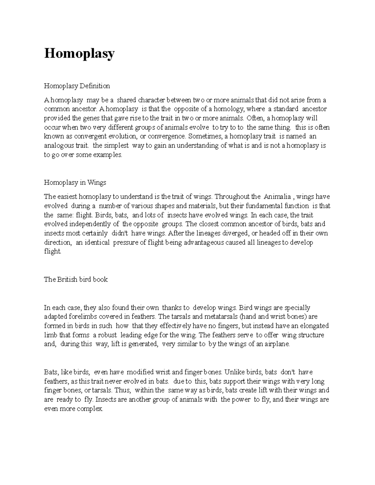 Homoplasy - Unit 3 very important topic - Homoplasy Homoplasy ...