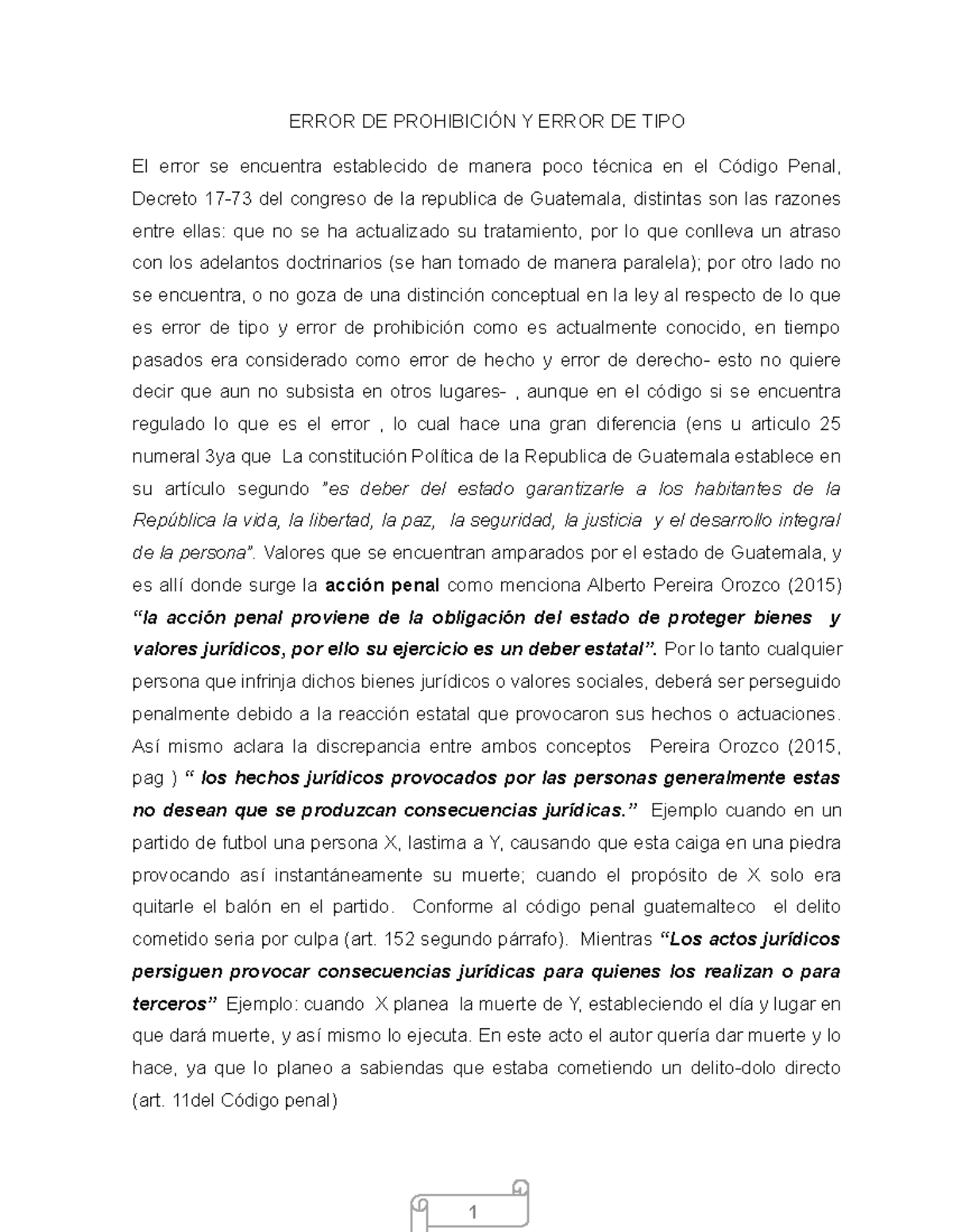 Error DE Prohibición Y Error DE TIPO - ERROR DE PROHIBICIÓN Y ERROR DE ...